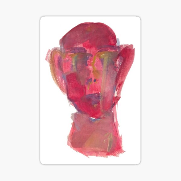 "abstract pink crying face" Sticker by ellawies | Redbubble