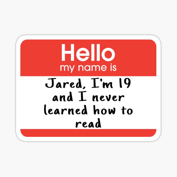 "Jared" Sticker for Sale by unclecracker | Redbubble