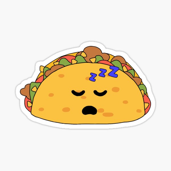 "Sleeping taco" Sticker for Sale by Snoringtacos | Redbubble