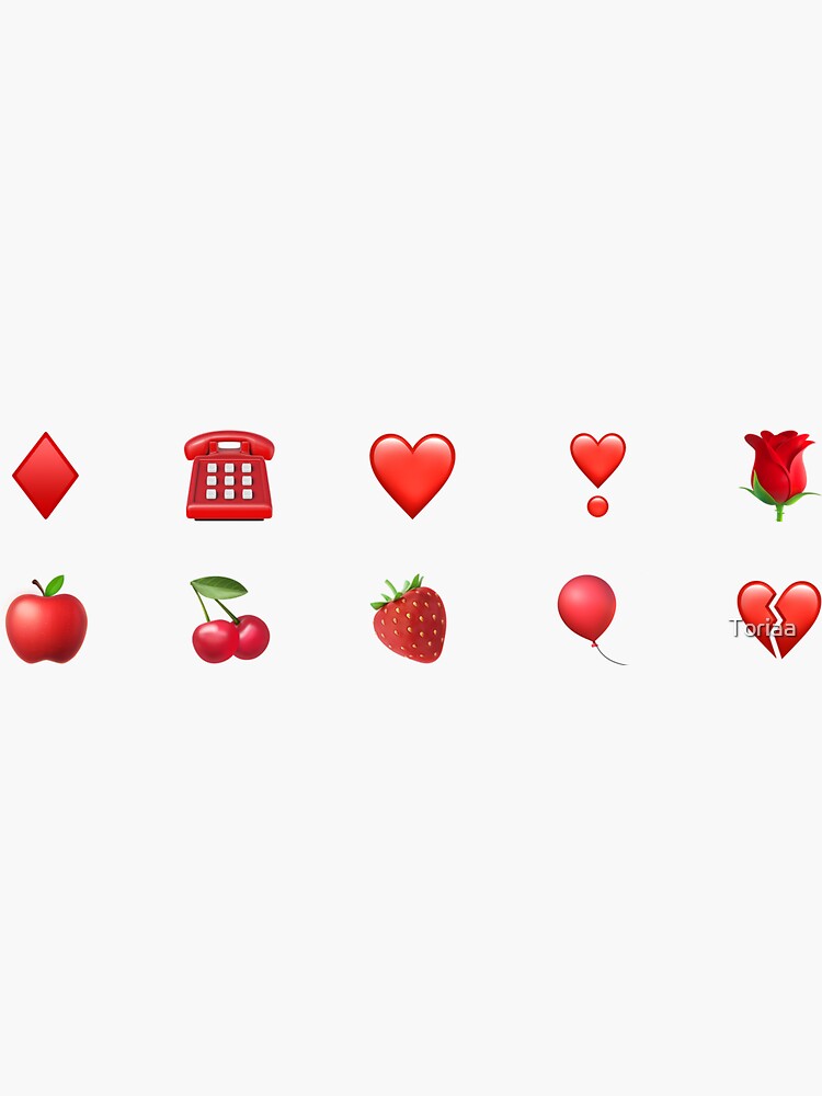 "Red Emoji Sticker Set" Sticker for Sale by Toriaa | Redbubble