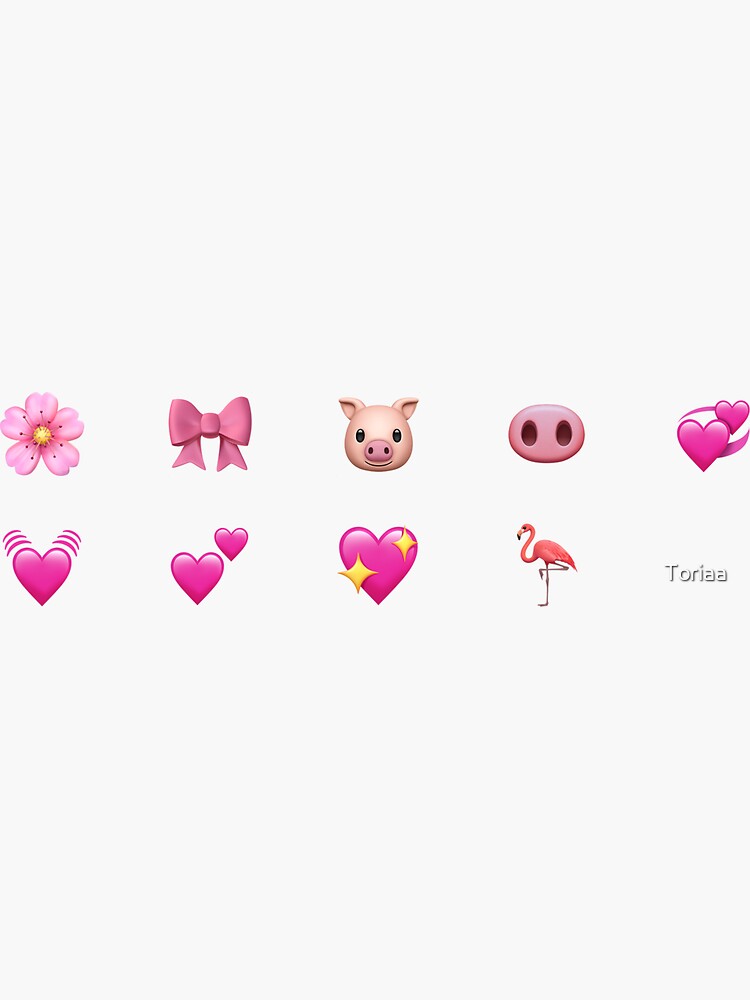 "Pink Emoji Sticker Set" Sticker by Toriaa | Redbubble