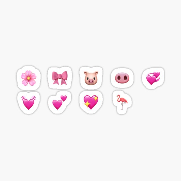 "Pink Emoji Sticker Set" Sticker by Toriaa | Redbubble