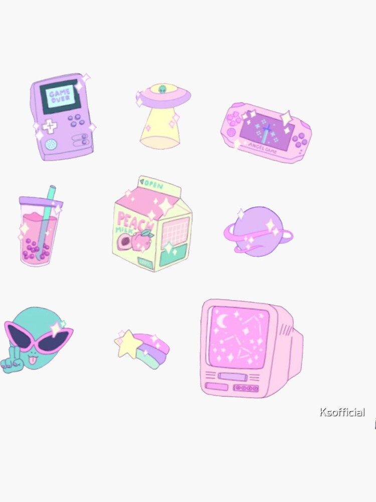 "Cute girly sticker pack (9 pack)" Sticker for Sale by Ksofficial ...