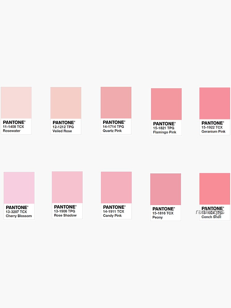  Baby Pinks Pantone Color Squares Sticker By Rachziggs Redbubble