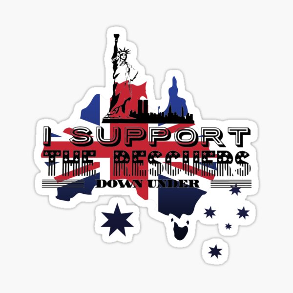 "I support the rescuers down under" Sticker for Sale by Crimefan ...