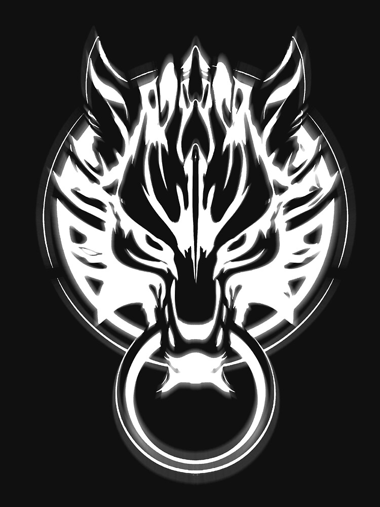 "Cloud Strife's Wolf Emblem (White)" T-shirt for Sale by Prime-Omega ...