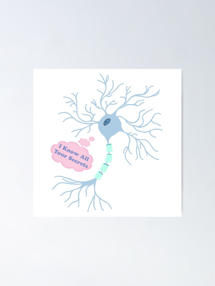 "Cute Neuron I Know All Your Secrets - Neuroscience" Poster for Sale by ...