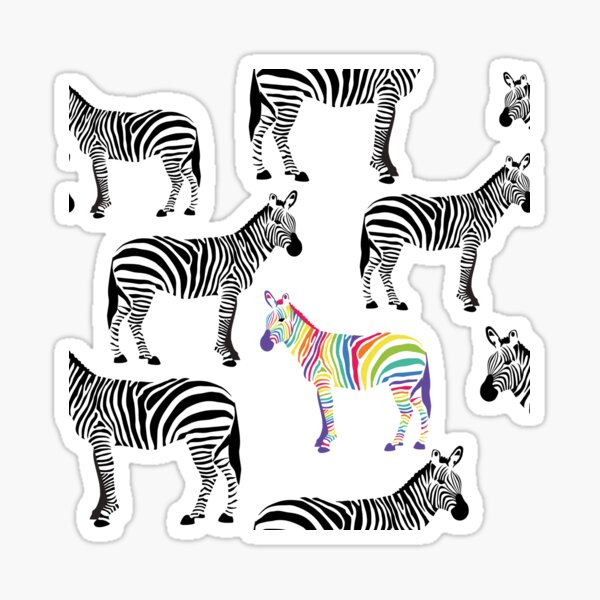 "Rainbow Zebra! Be Yourself! Be different! LGTB Love " Sticker for Sale ...