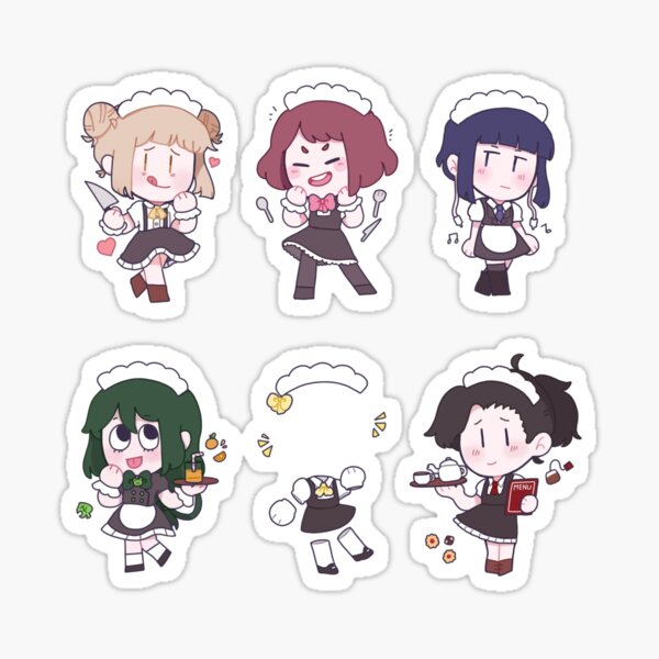 "BNHA girls maid!" Sticker for Sale by mo-kka | Redbubble