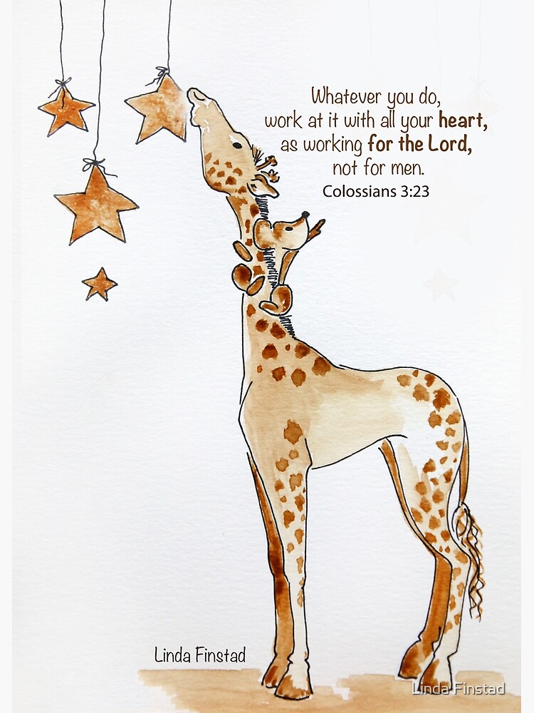 "Coffee Time with God - Giraffe" Greeting Card for Sale by Linda ...