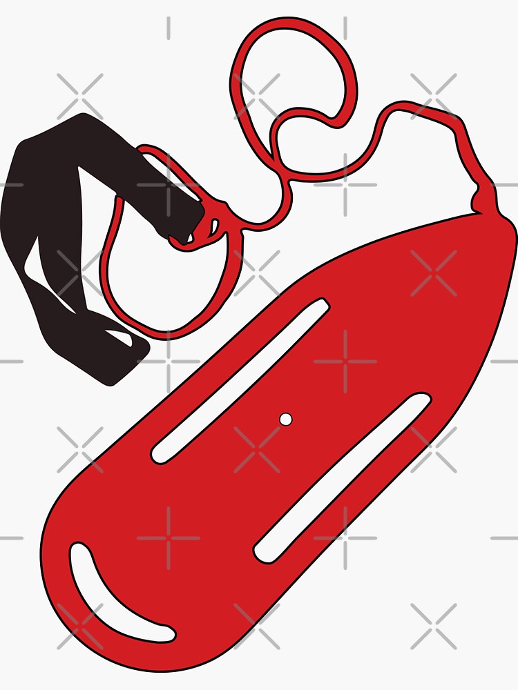 "Red Lifeguard Float" Sticker for Sale by CreativeTwins | Redbubble
