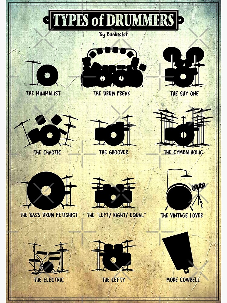 "Types Of Drummers" Poster for Sale by Bunkis1st | Redbubble