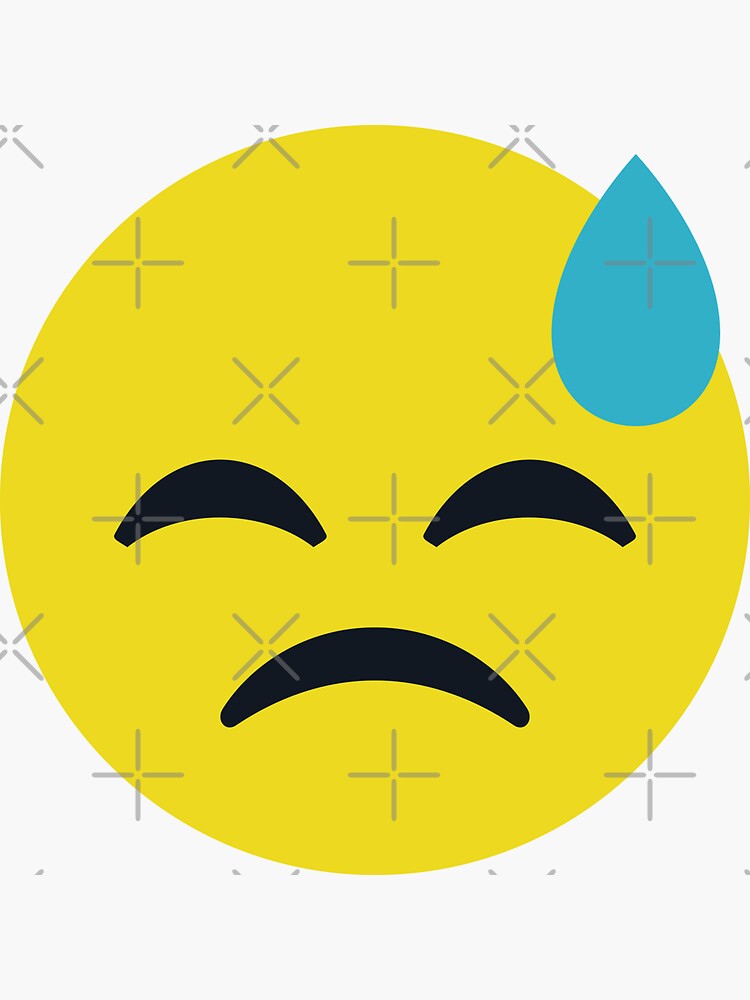 Pegatina «Sad Sweat Smiley, Downcast, Cold Sweat, Emoticon, Cute and ...