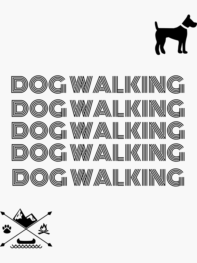"Dog walking retro design" Sticker for Sale by Mooski47 | Redbubble