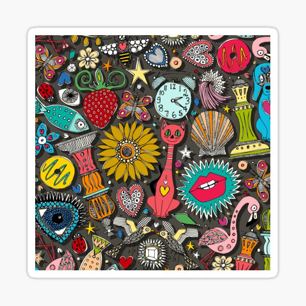 "kitsch scatter carbon" Sticker for Sale by scrummy | Redbubble