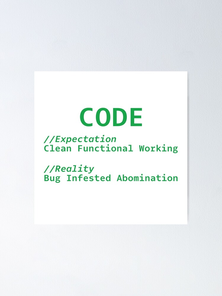 Coding Expectations Vs Reality Poster For Sale By Der2b2 Redbubble