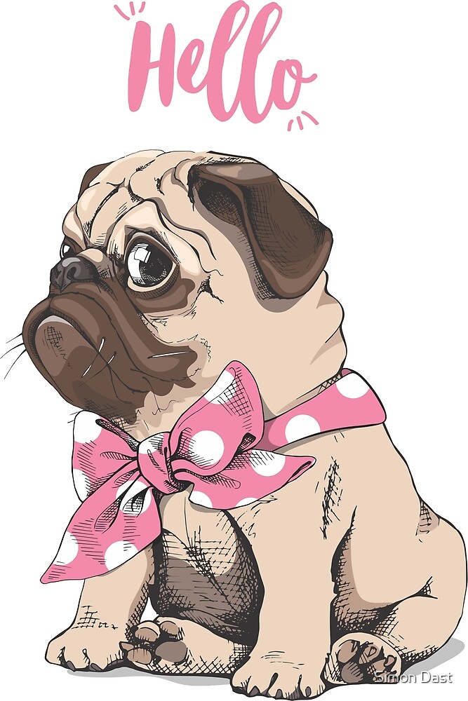 "Hello Pug" by geroDev | Redbubble