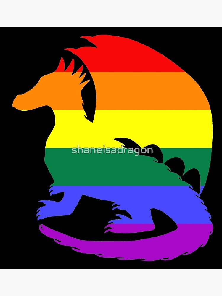 Rainbow Pride Dragon Silhouette Art Print For Sale By Shaneisadragon