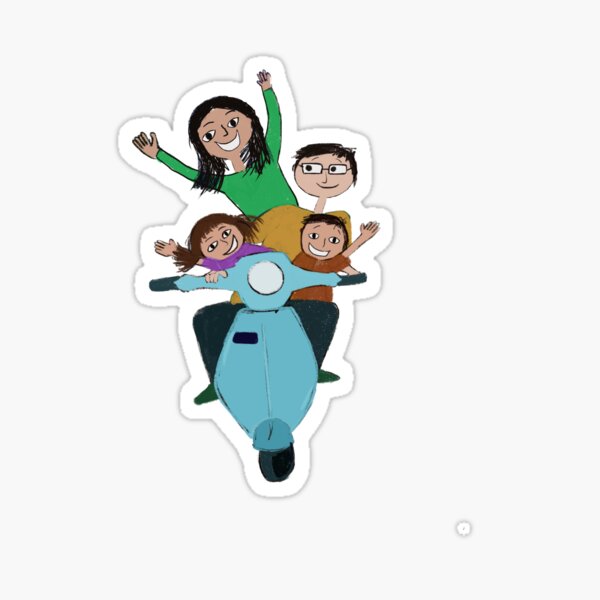 "Family fun" Sticker for Sale by pencilandpaints | Redbubble