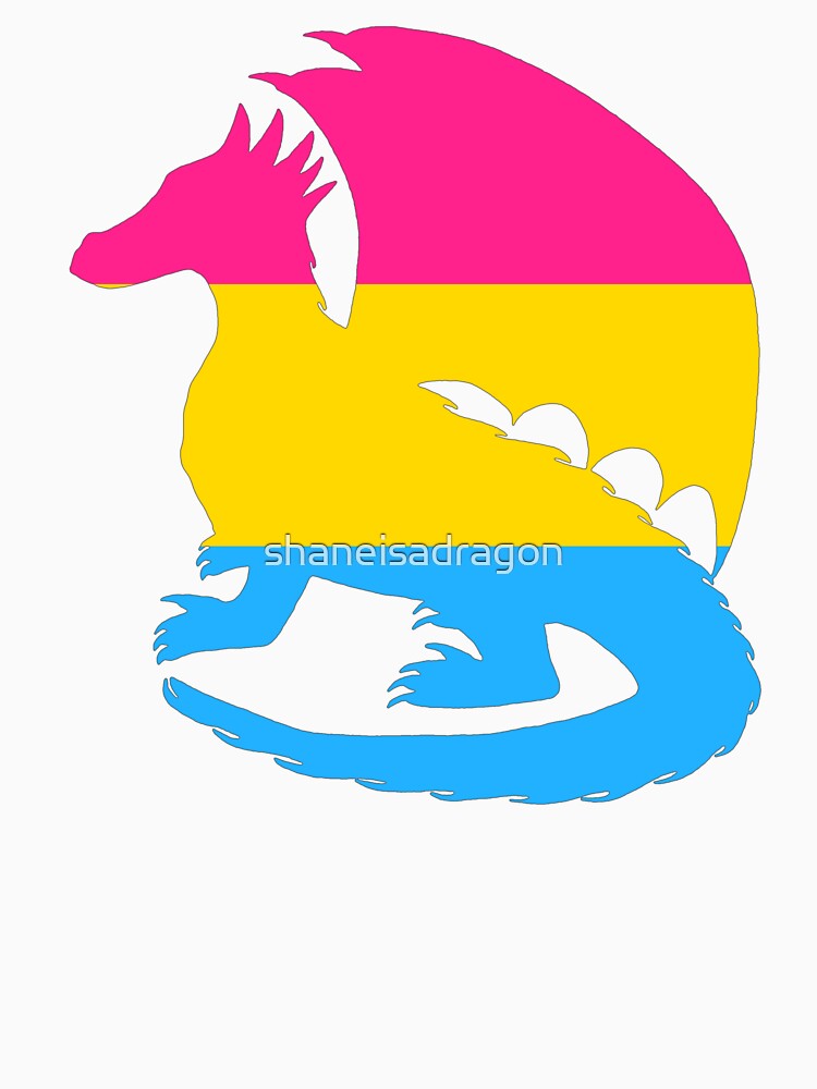Pansexual Pride Dragon Silhouette T Shirt By Shaneisadragon Redbubble