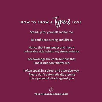 "How to Show a Type 8 Love" Sticker for Sale by EnneagramCoach | Redbubble