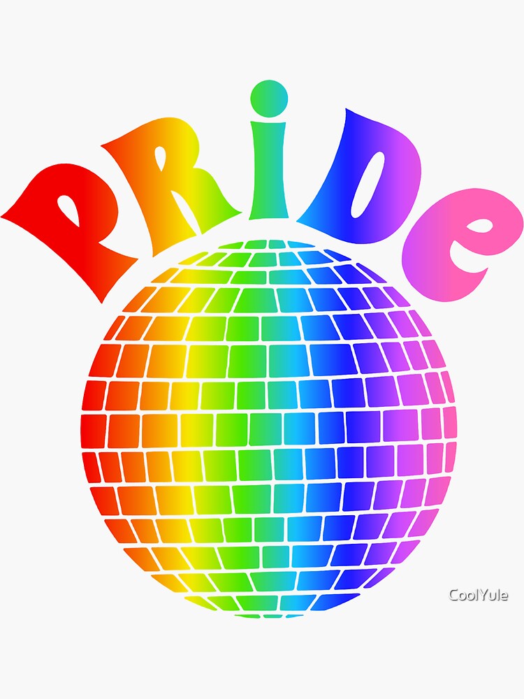 "Pride Rainbow Disco Ball" Sticker by CoolYule | Redbubble