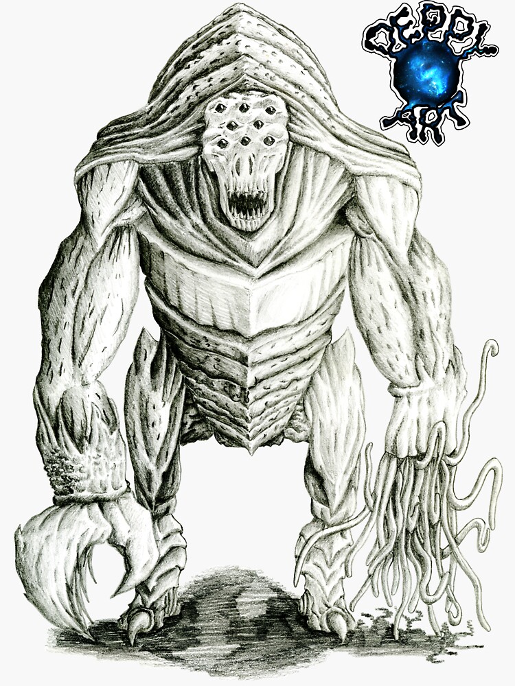 "Humanoid Crab Creature - Cool Monster Design" Sticker for Sale by ...