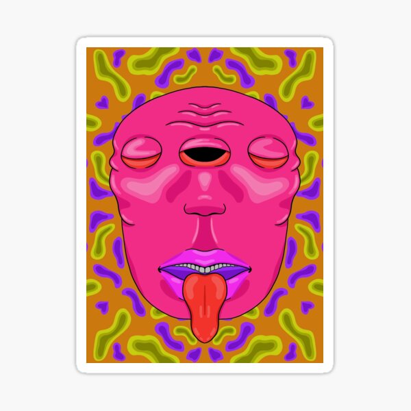 "Trippy Alien" Sticker by cmulvey1 | Redbubble