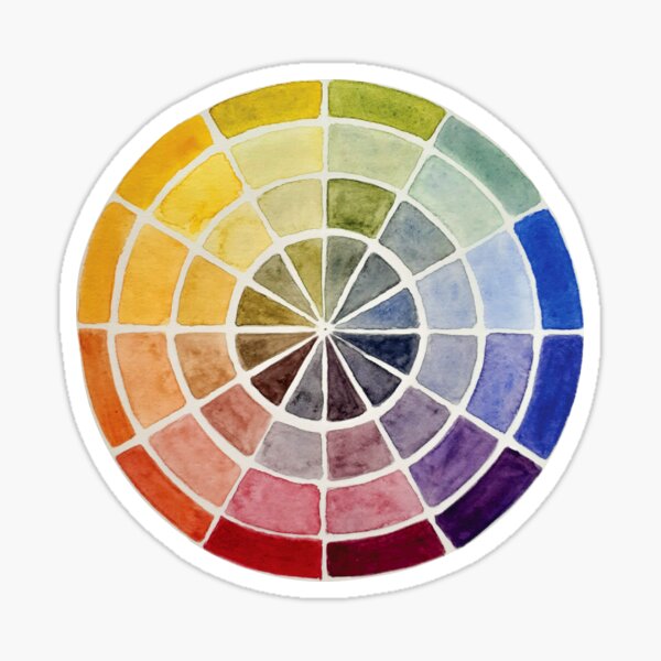 "Watercolor Color Wheel" Sticker for Sale by YiHsien | Redbubble