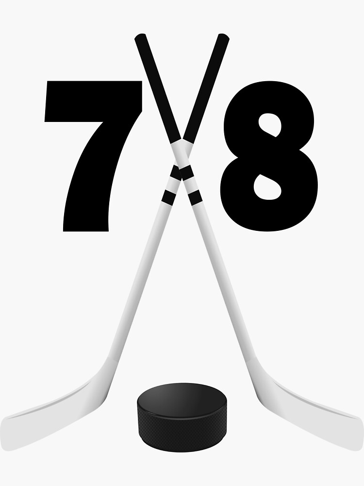 "Hockey number 78 - seventy eight with sticks and disc" Sticker for ...