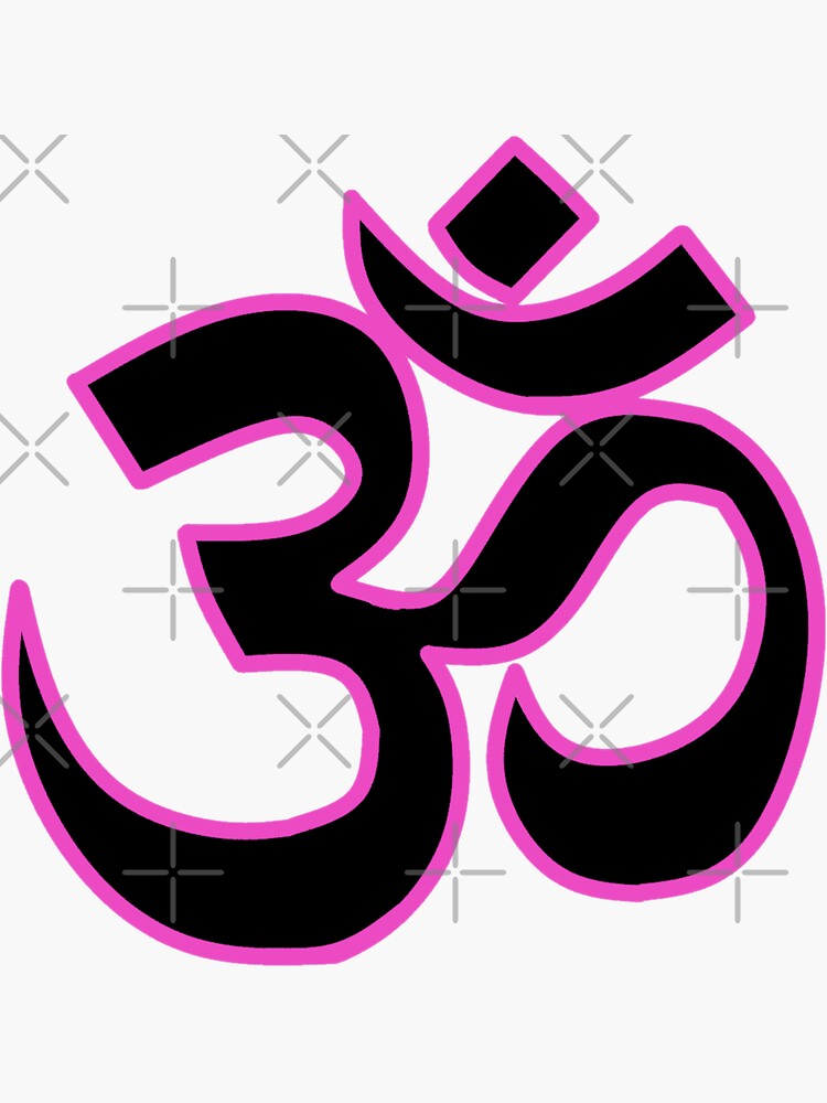 "Om Symbol - Pink" Sticker for Sale by Awgie-Dawg | Redbubble