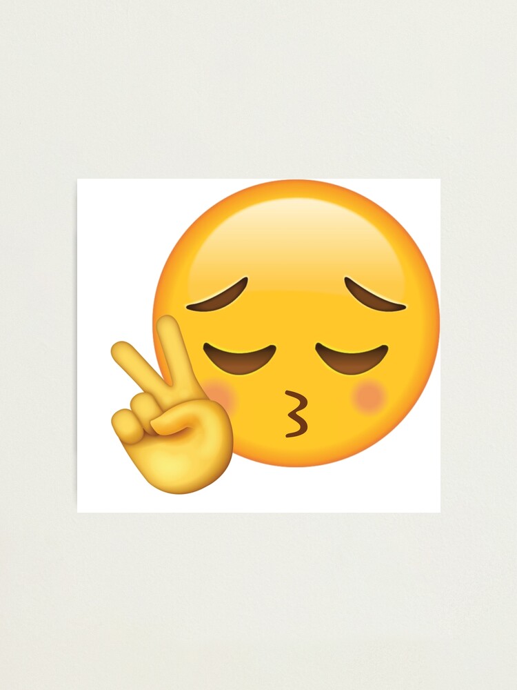 "Sad Peace Sign Emoji" Photographic Print for Sale by ArtsyJulez ...