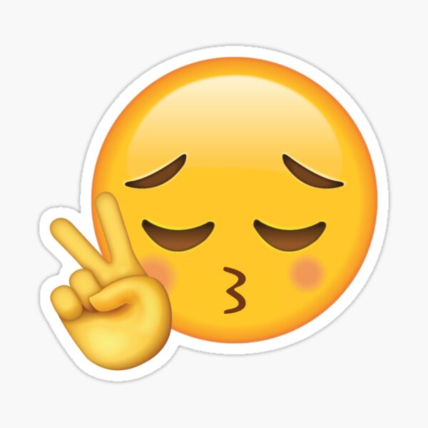 "Sad Peace Sign Emoji" Sticker for Sale by ArtsyJulez | Redbubble