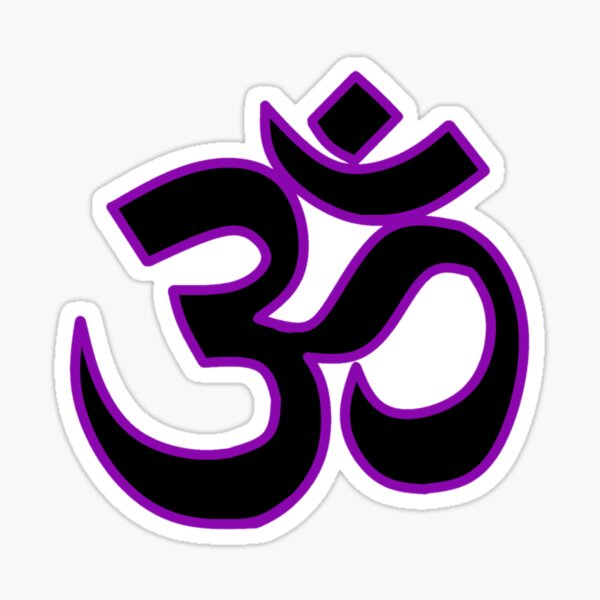 "Om Symbol - Purple" Sticker by Awgie-Dawg | Redbubble