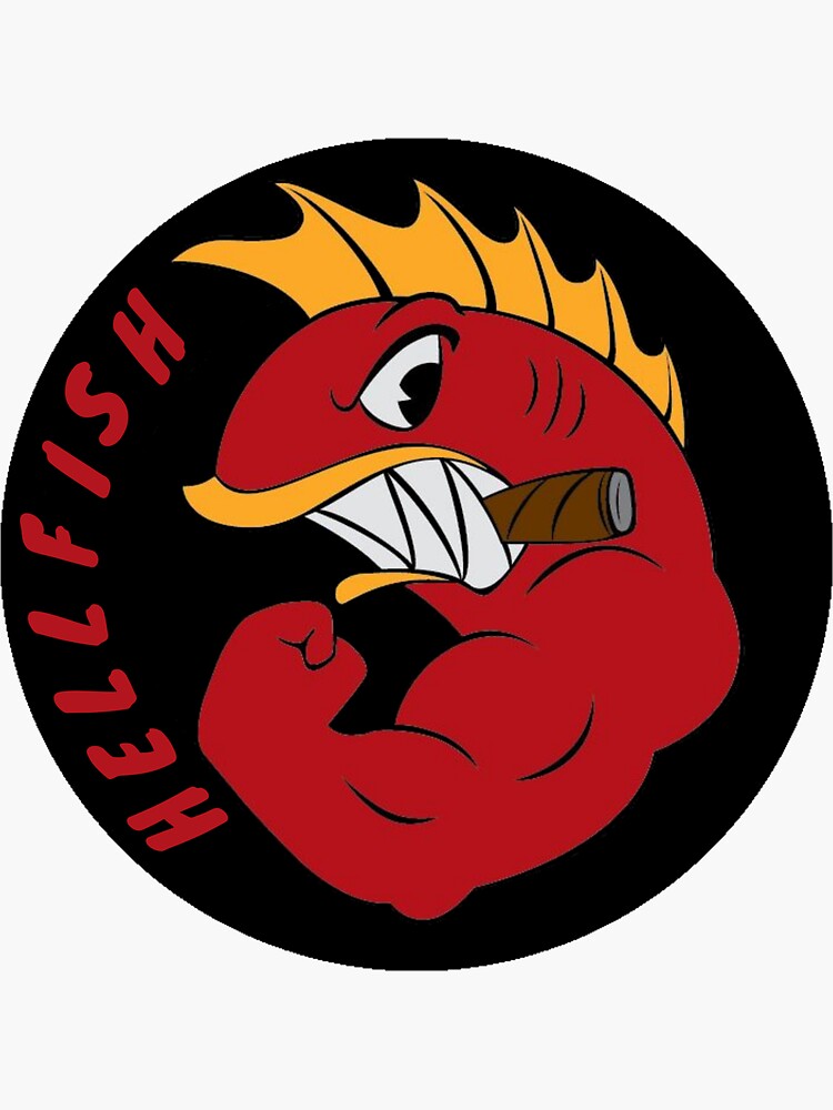 "Hellfish - By Sgt.Simpson" Sticker for Sale by MarkRaw | Redbubble