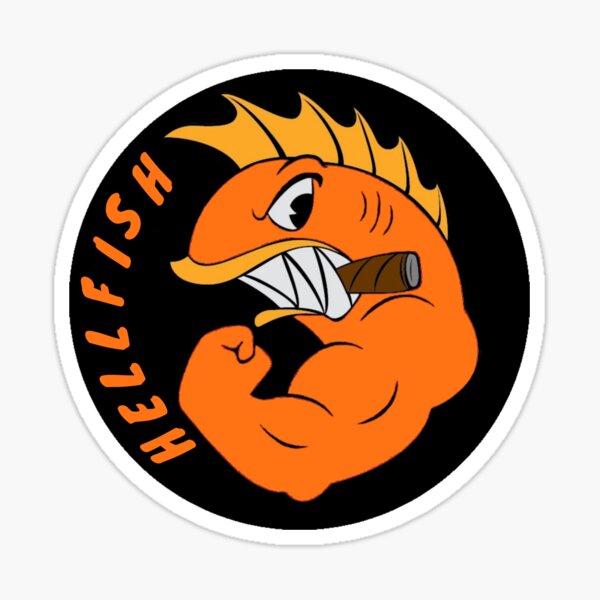 "Hellfish - By Sgt.Simpson" Sticker for Sale by MarkRaw | Redbubble