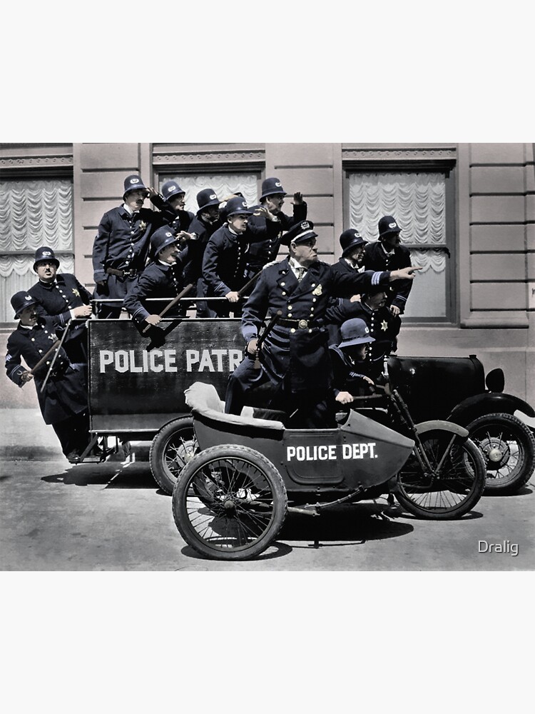 "Vintage Color Keystone Cops" Sticker for Sale by Dralig | Redbubble