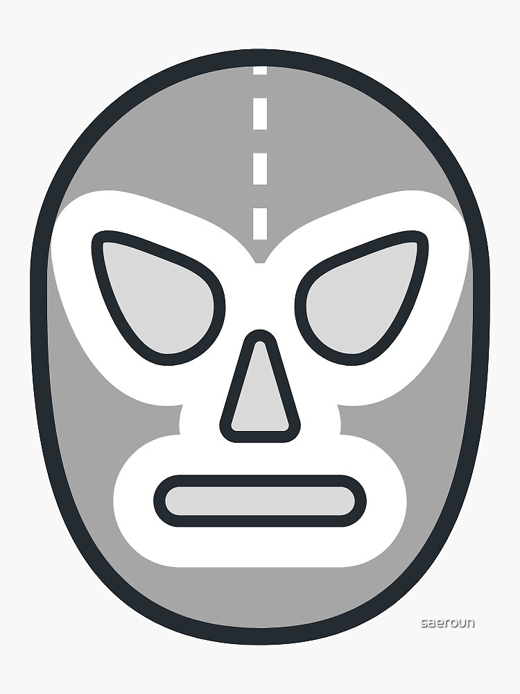 "Cute Lucha Libre Wrestling Mask Print (Gray)" Sticker for Sale by ...