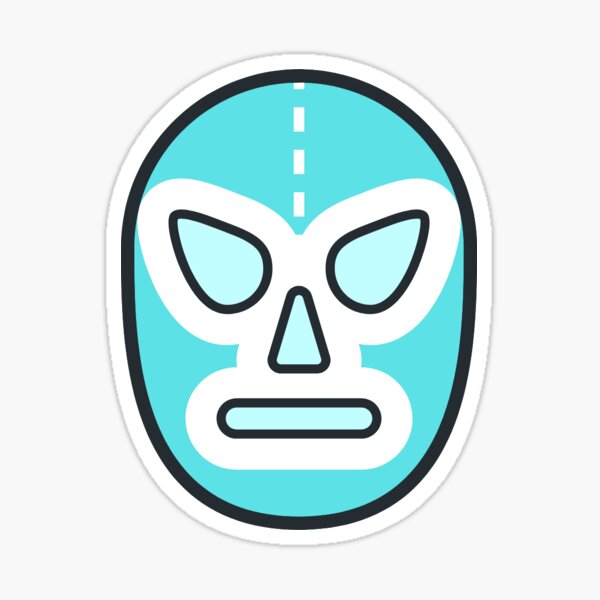 "Cute Lucha Libre Wrestling Mask Print (Forever Teal)" Sticker by ...