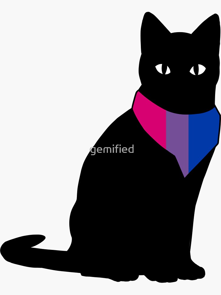 "Bisexual Pride Cat" Sticker for Sale by gemified | Redbubble
