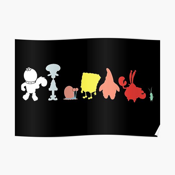 "Bikini Bottom Silhouettes" Poster by ESKAI11 | Redbubble