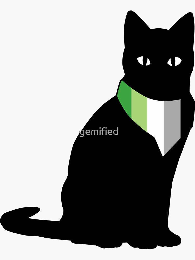 "Aromantic Pride Cat" Sticker for Sale by gemified | Redbubble