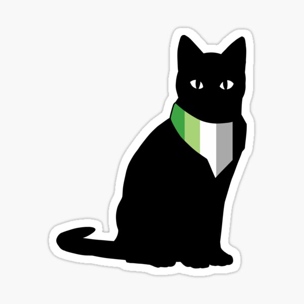 "Aromantic Pride Cat" Sticker for Sale by gemified | Redbubble