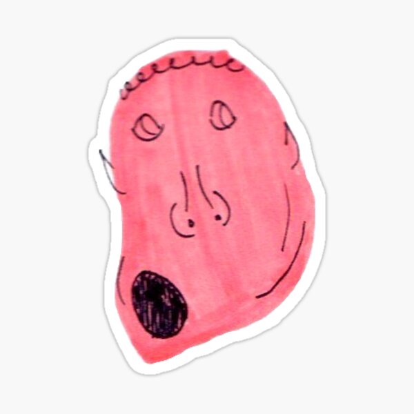 "Pink Face Sticker- Happy Face Series" Sticker for Sale by emmafalk1999 ...