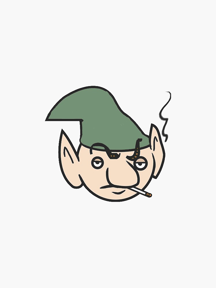 "Bad Elf logo with green hat and no background" Sticker by ...