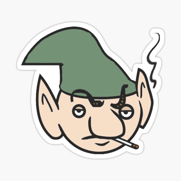 "Bad Elf logo with green hat and no background" Sticker by ...