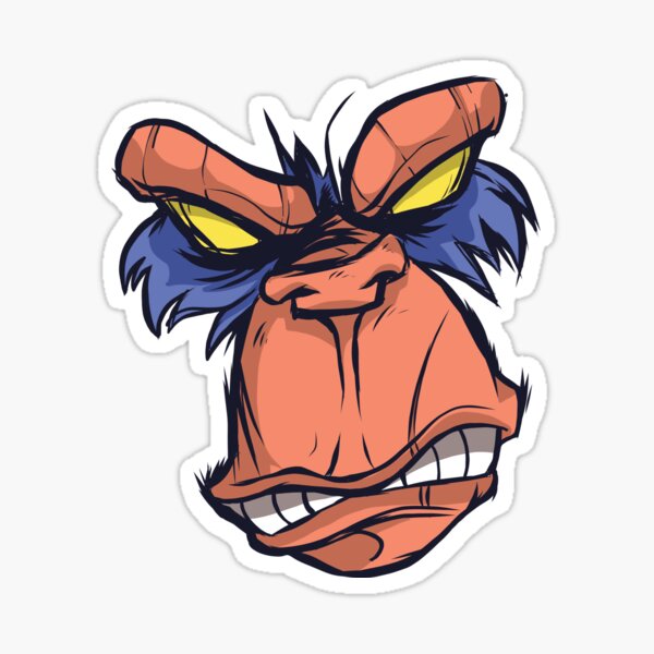 "Angry Monkey Face" Sticker for Sale by Ayyax | Redbubble