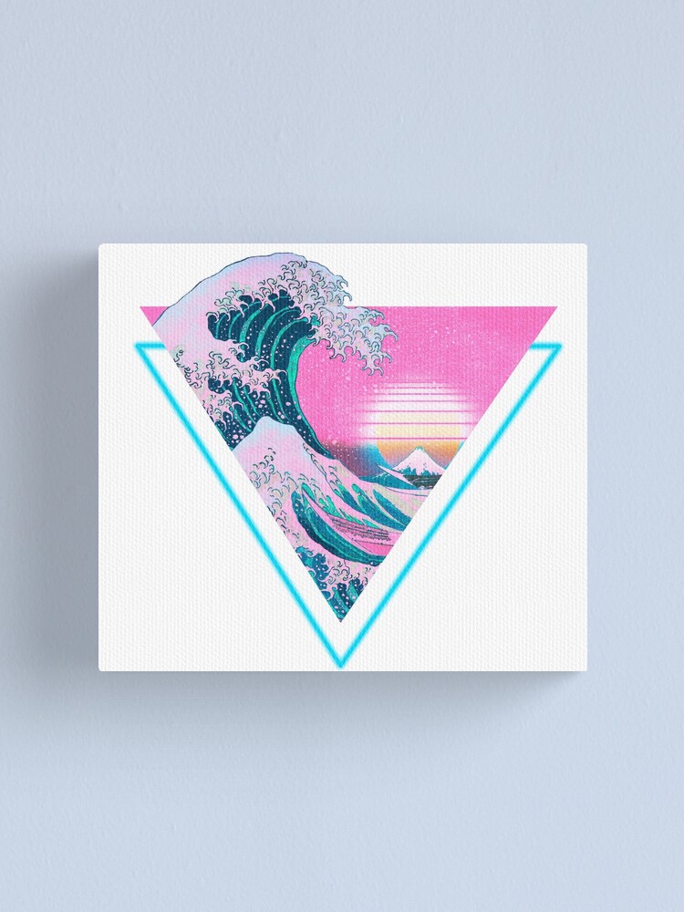 "Vaporwave Aesthetic Retro 80s 90s Great Wave" Canvas Print by CoitoCG ...