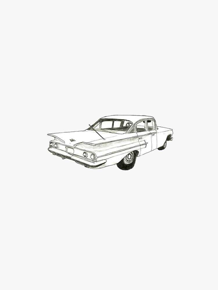 "1960 Chevrolet Bel Air sans text" Sticker by AutoSh-te | Redbubble