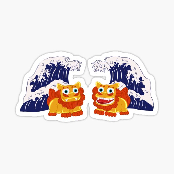"Shisa Waves" Sticker for Sale by LouieDrawzz | Redbubble